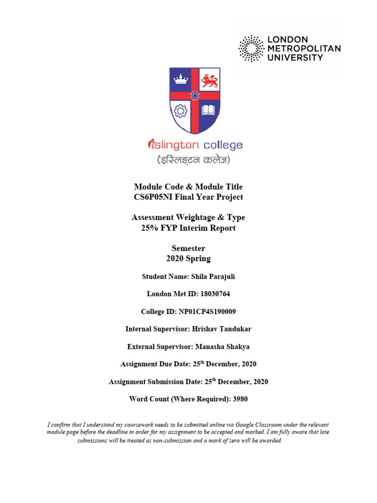 (Manasha Shakya) 18030764 Shila Parajuli - Interim Report | PDF | Software Development Process ...