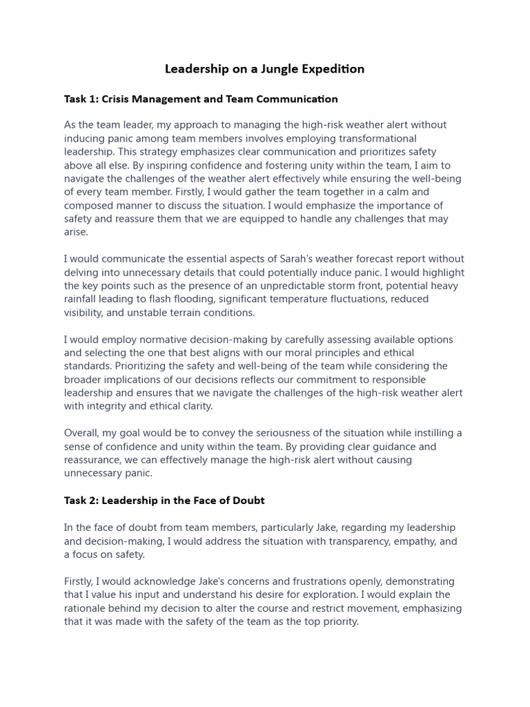 Sarvani Leadership Project | PDF | Leadership | Conflict Resolution