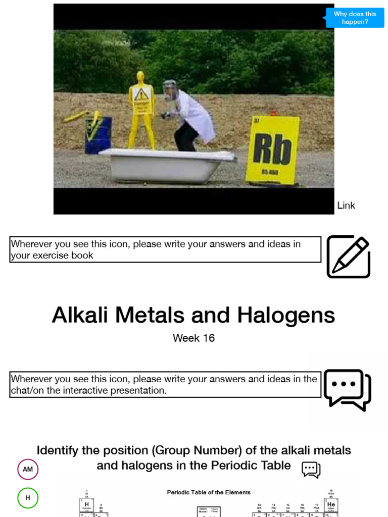 Year 10 Chemistry Week 16 Live Lesson 1 Alkali Metals and Halogens PDF | PDF | Periodic Table ...