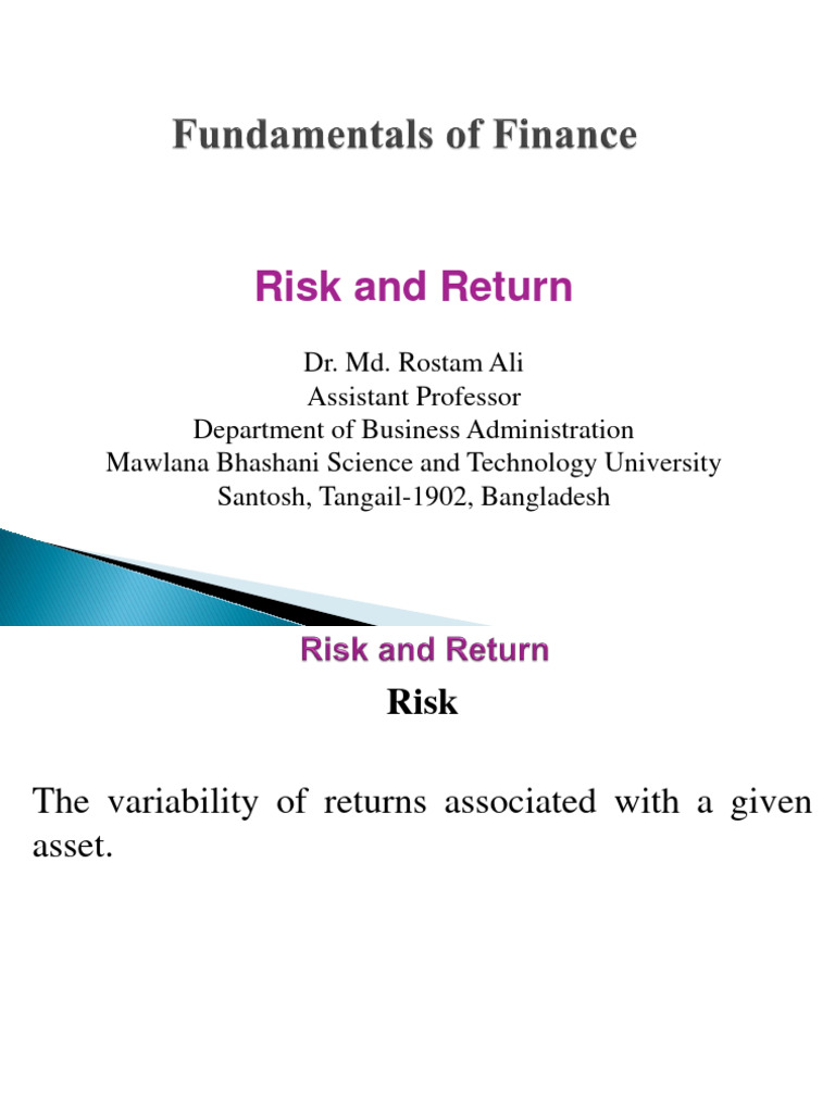 Risk and Return Analysis in Investments | PDF | Diversification ...