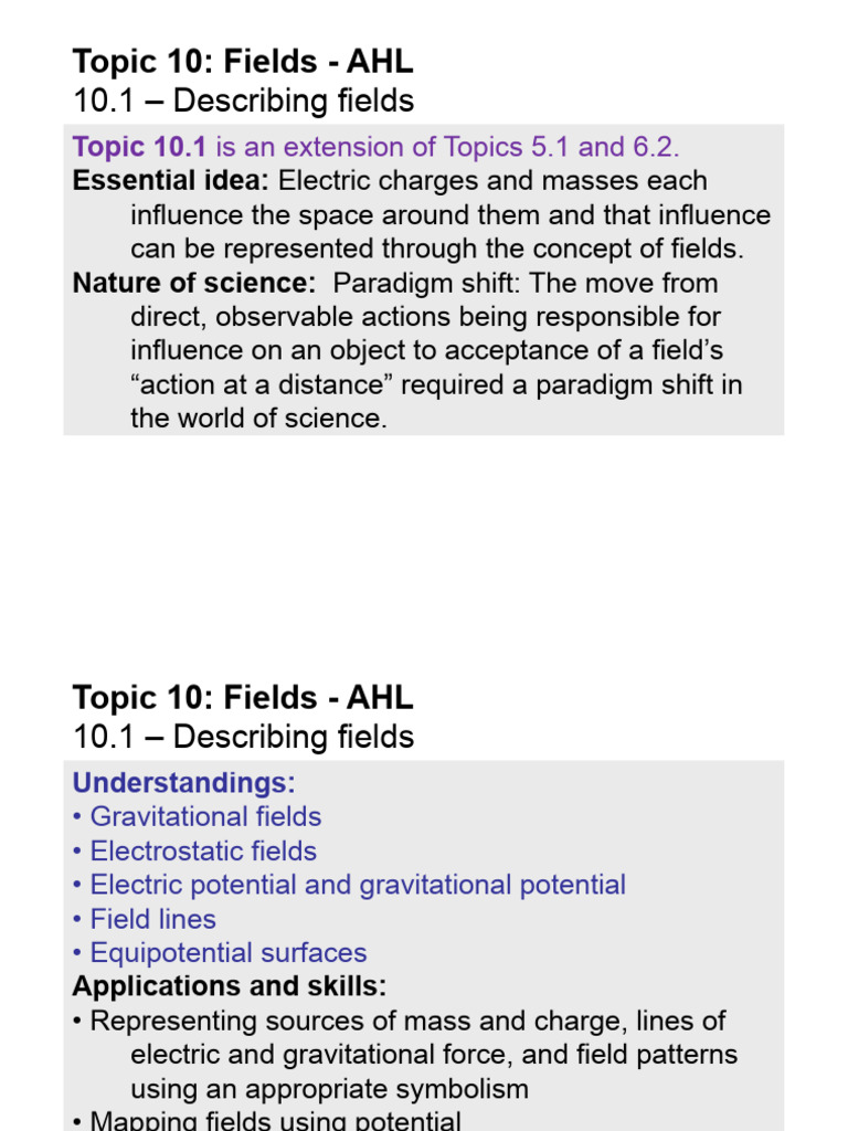 10.1 - Describing Fields - AHL | PDF