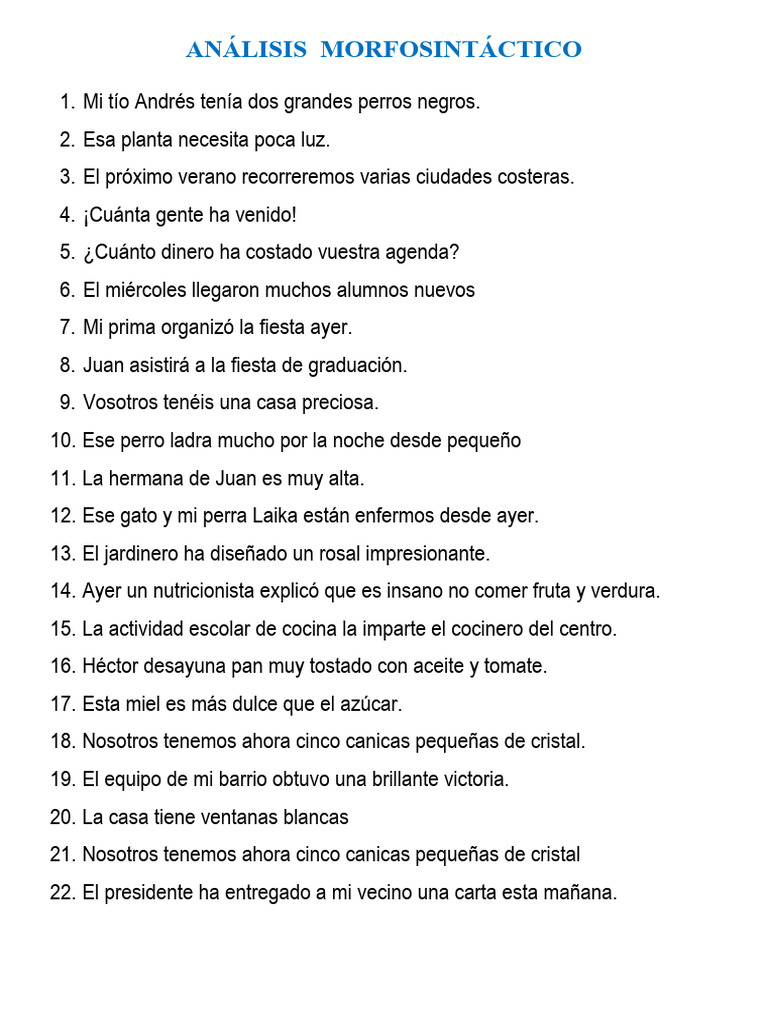 Análisis Morfosintáctico | PDF