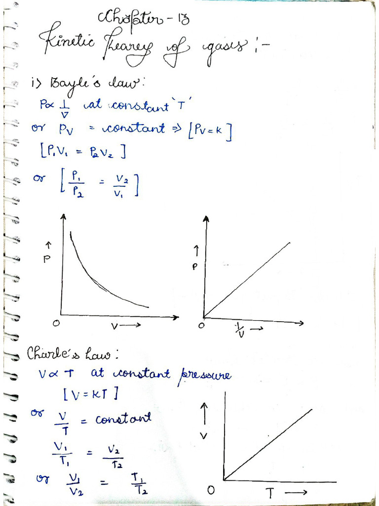 Kinetic Theory of Gas Notes | PDF