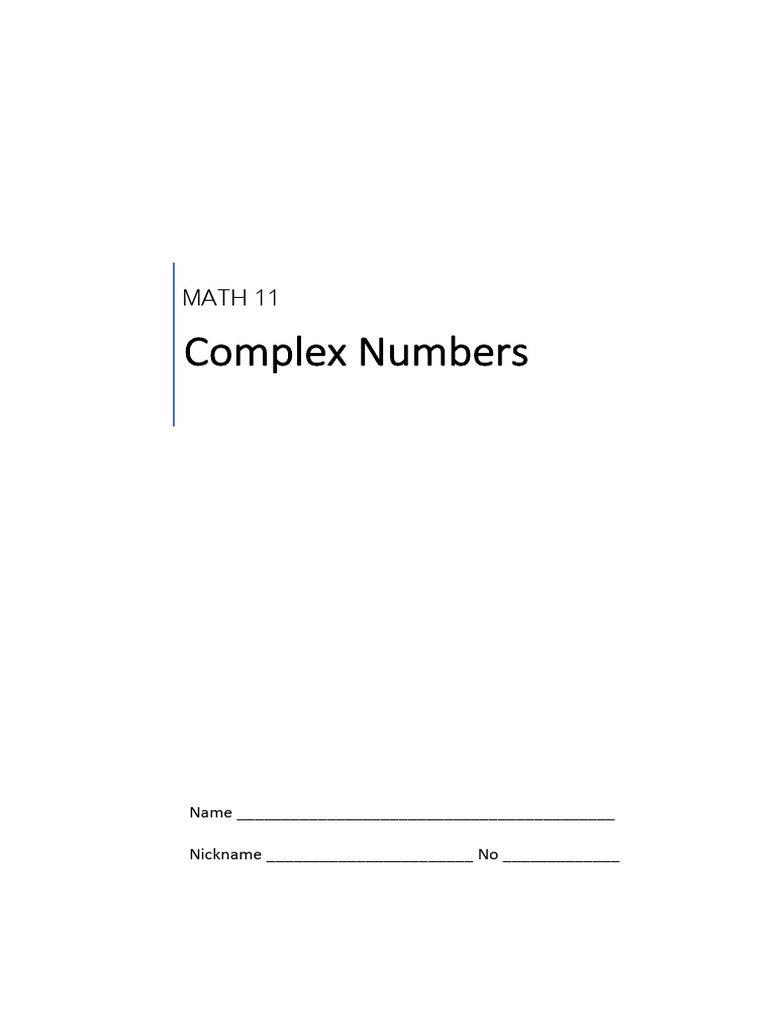 Complex Numbers 1 | PDF