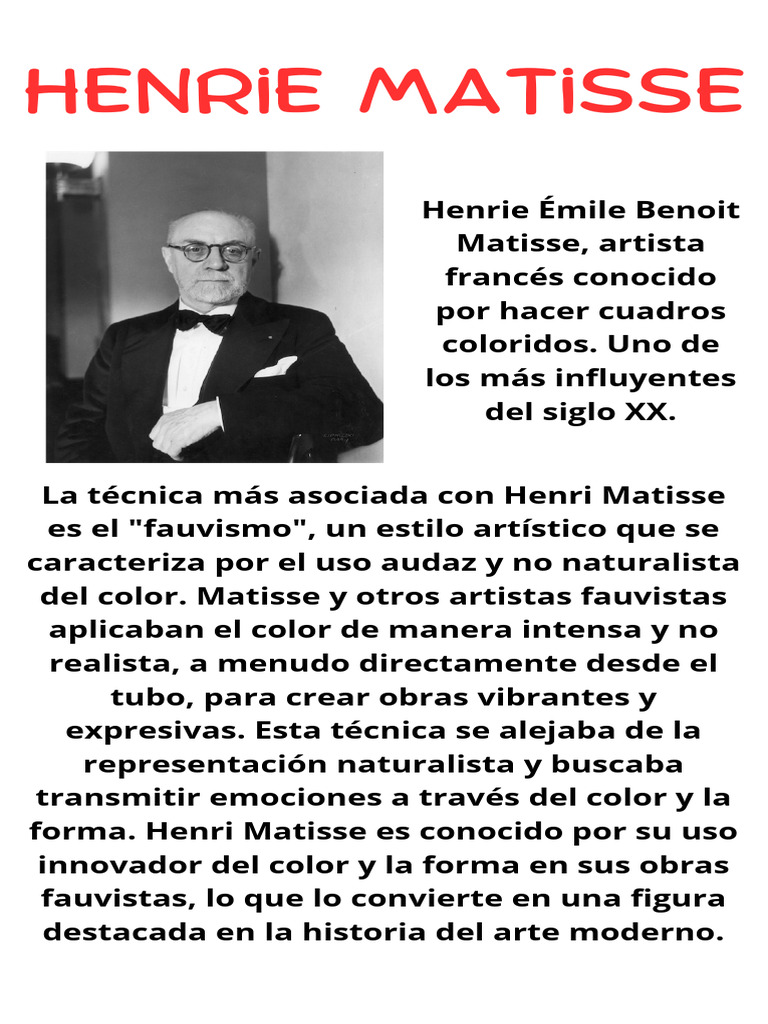 Henrie Matisse Pdf Expresionismo Surrealismo