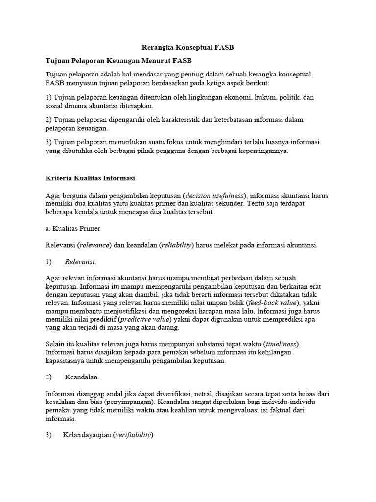 Rerangka Konseptual FASB | PDF