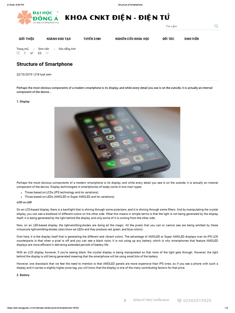 Structure of Smartphone | PDF | Smartphone | System On A Chip