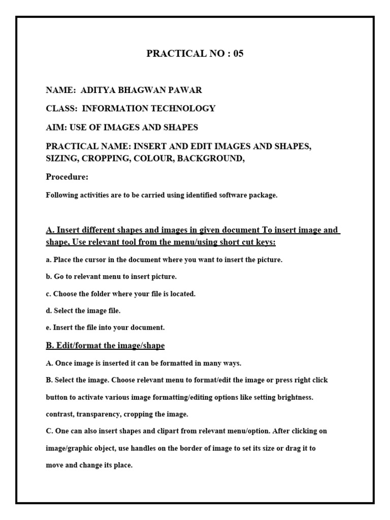 Ict Practical No. 5 | PDF | Art