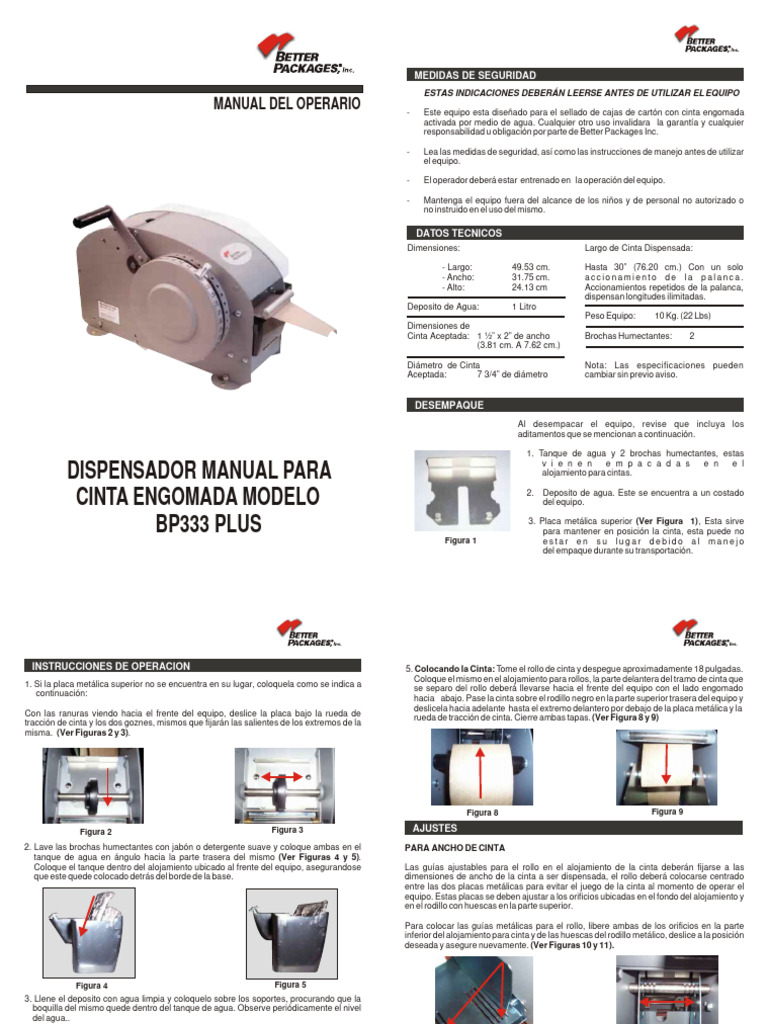 Manual Operario BP333 Espanol | PDF | Tornillo | Agua