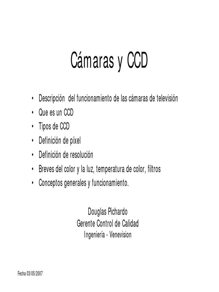 Cámaras TV y Tecnología CCD | PDF | Dispositivo de carga acoplada | Televisión