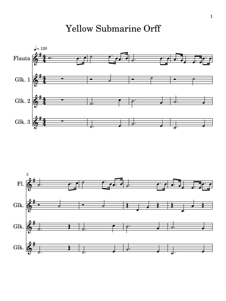 Yellow Submarine Orff | PDF