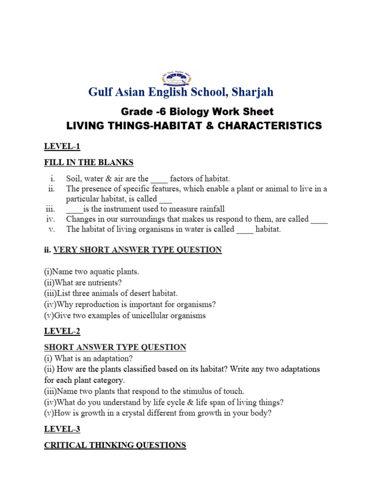 Living Organisms: Habitats & Traits | PDF | Habitat | Organisms