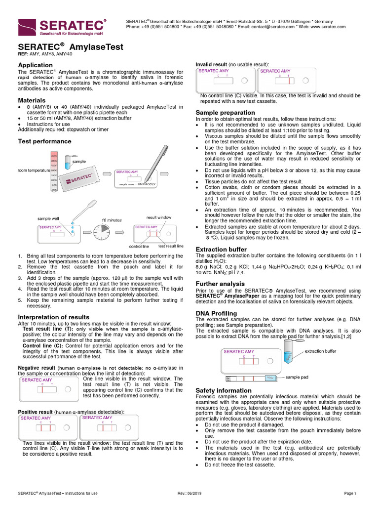 Amylase Test | PDF