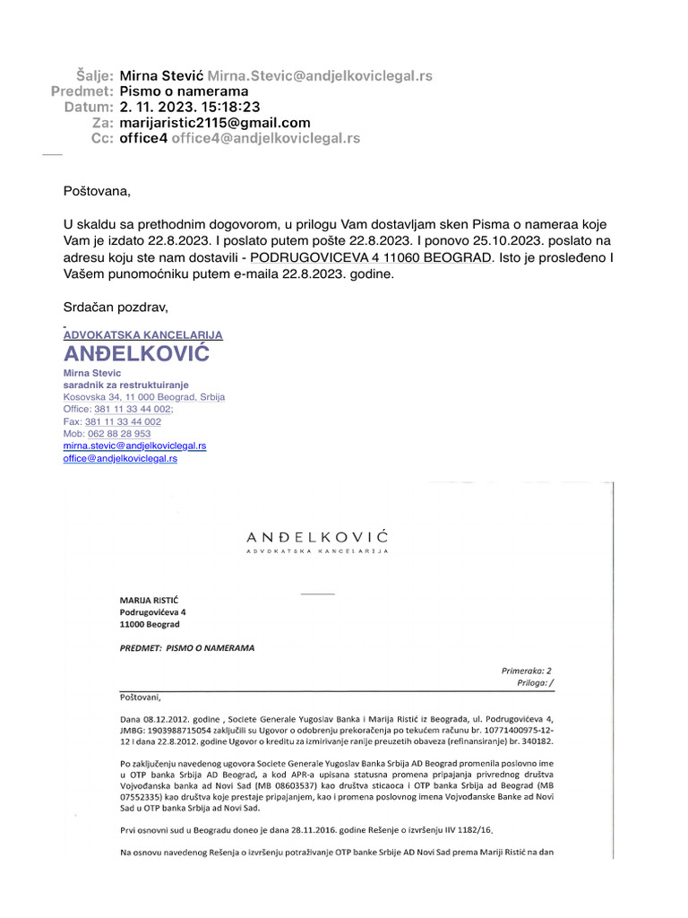 Pismo o Namerama | PDF