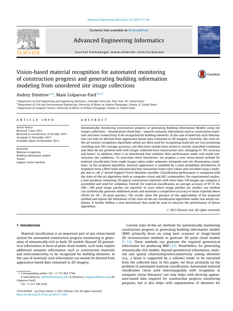 Dimitrov - Vision Based Recognition and Unordered Site Image | PDF ...