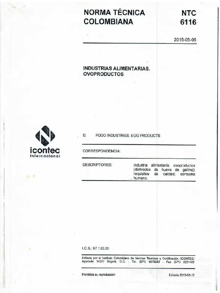 PDF NTC 6116 Ovoproductos 2015 - Compress | PDF