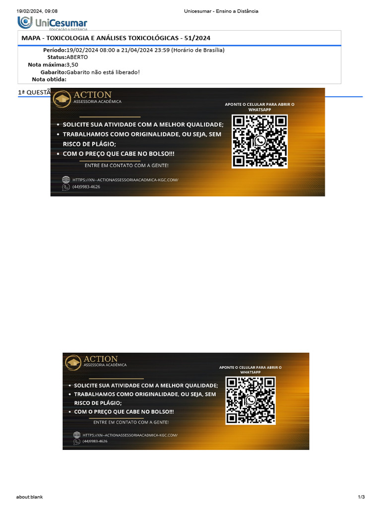 Mapa - Toxicologia e Análises Toxicológicas - 512024 | PDF