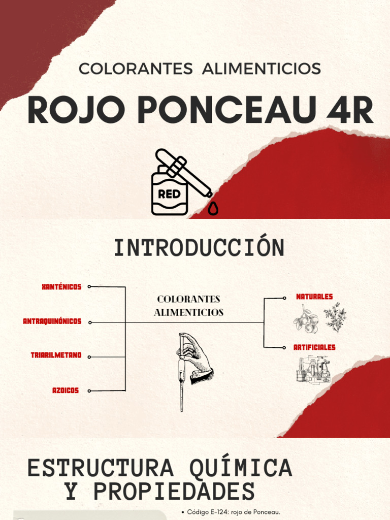 Colorante Alimentario E-124 Rojo de Ponceau | PDF | Cocina, comidas y ...