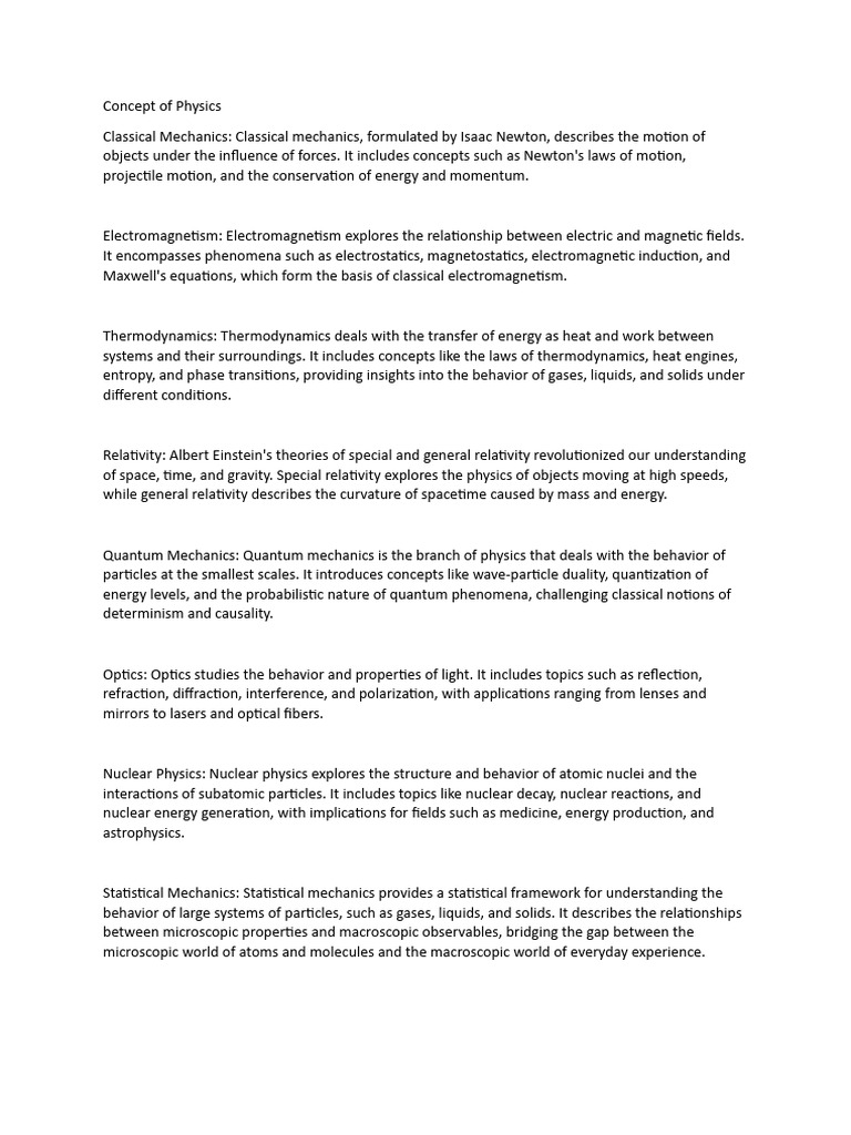 Physics Concepts | PDF