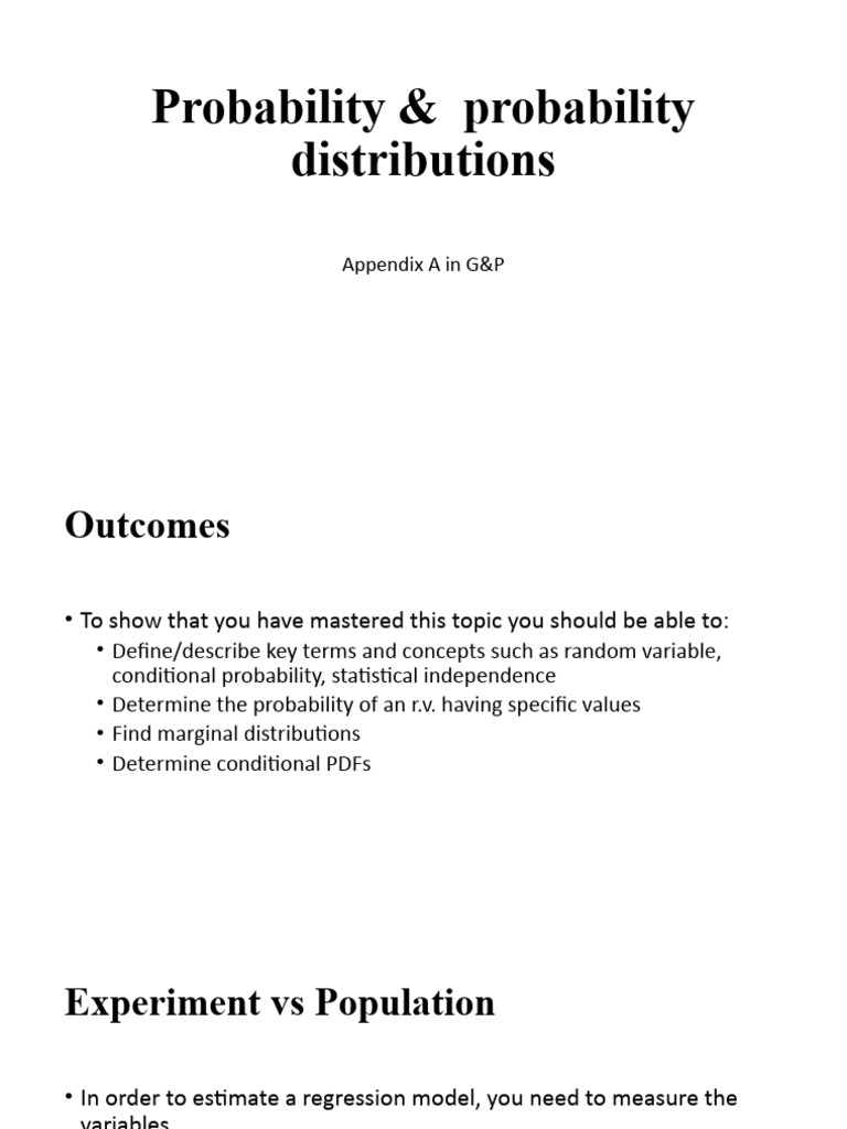 Lecture 3 Probability Distribution | PDF | Probability Distribution | Probability Density Function