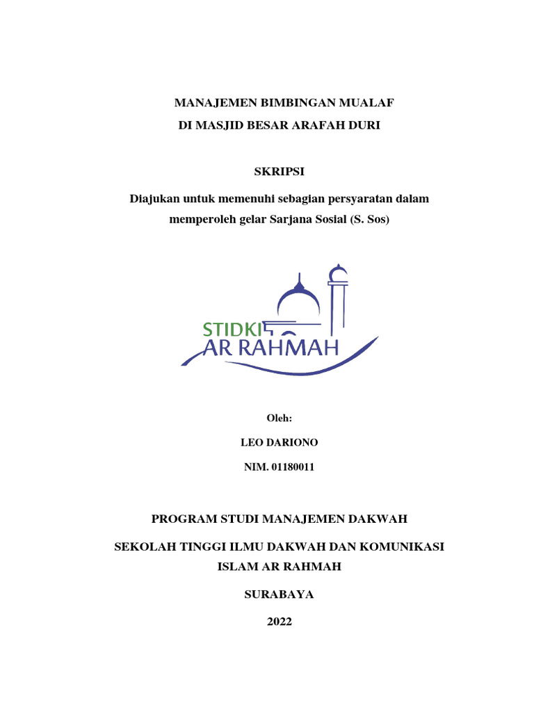 Bismillah, Skripsi Leo | PDF | Ilmu Sosial | Agama & Spiritualitas