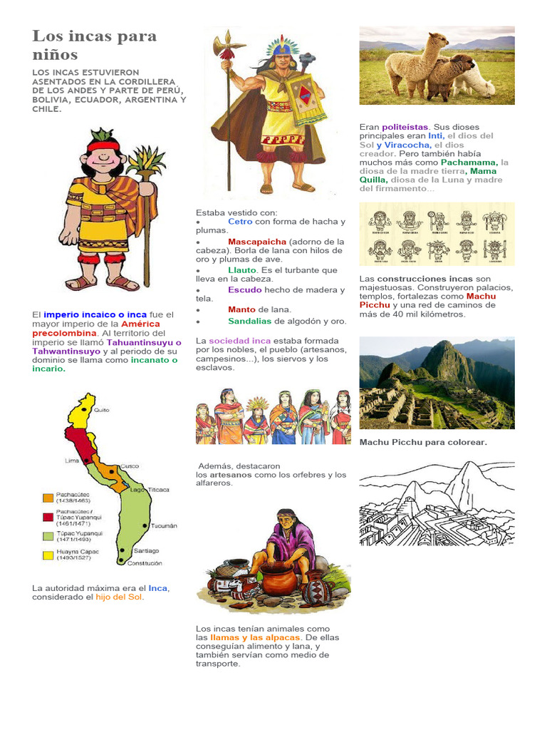 Los Incas para Niños | PDF | Imperio Inca | Andes