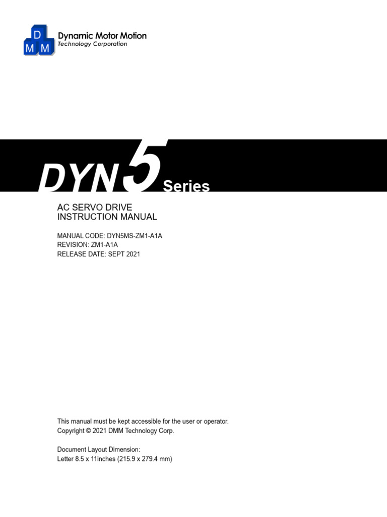 Dyn5ms ZM1 A1a | PDF | Electric Motor | Electrical Connector
