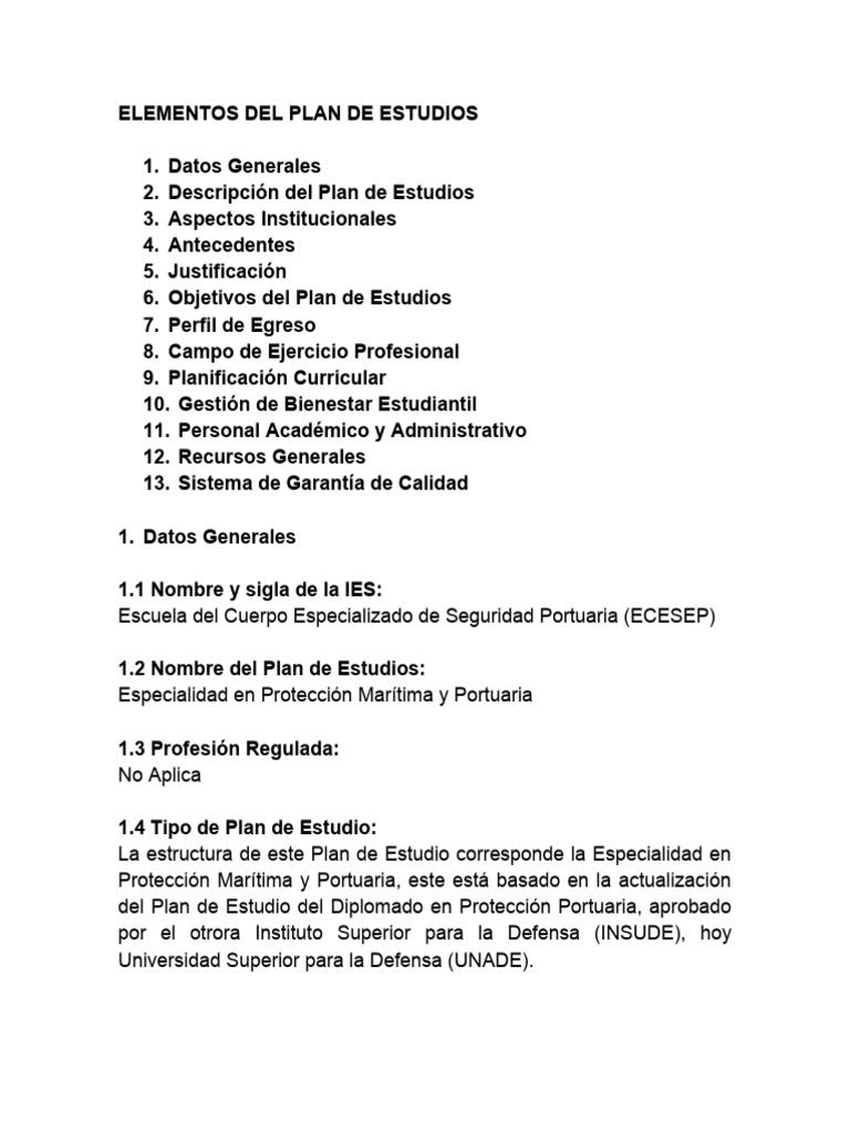 ELEMENTOS DEL PLAN DE ESTUDIOS | PDF | Plan de estudios