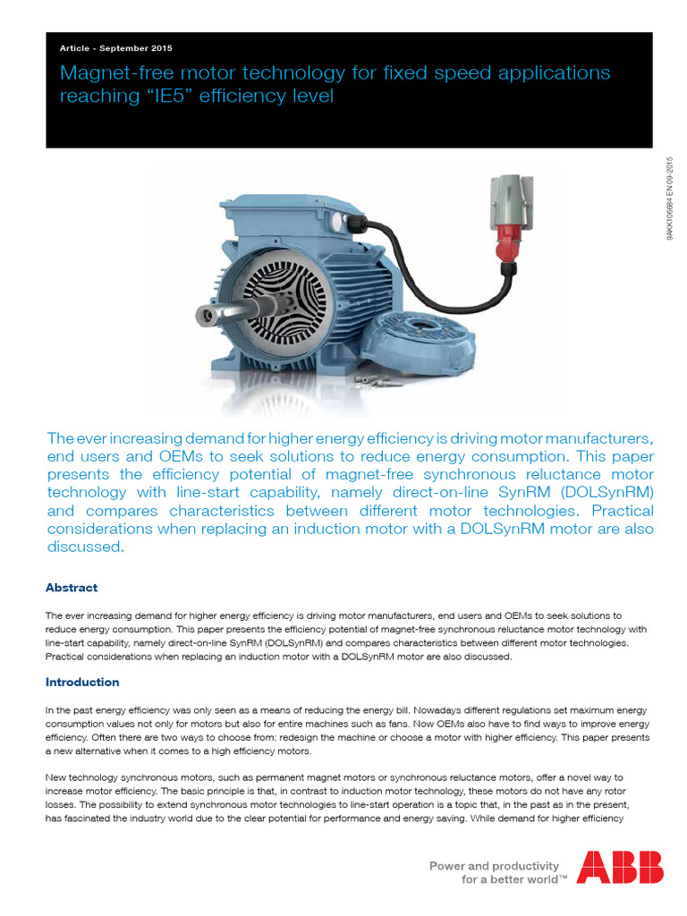 Article - Magnet-Free Motor Technology For Fixed Speed Applications ...