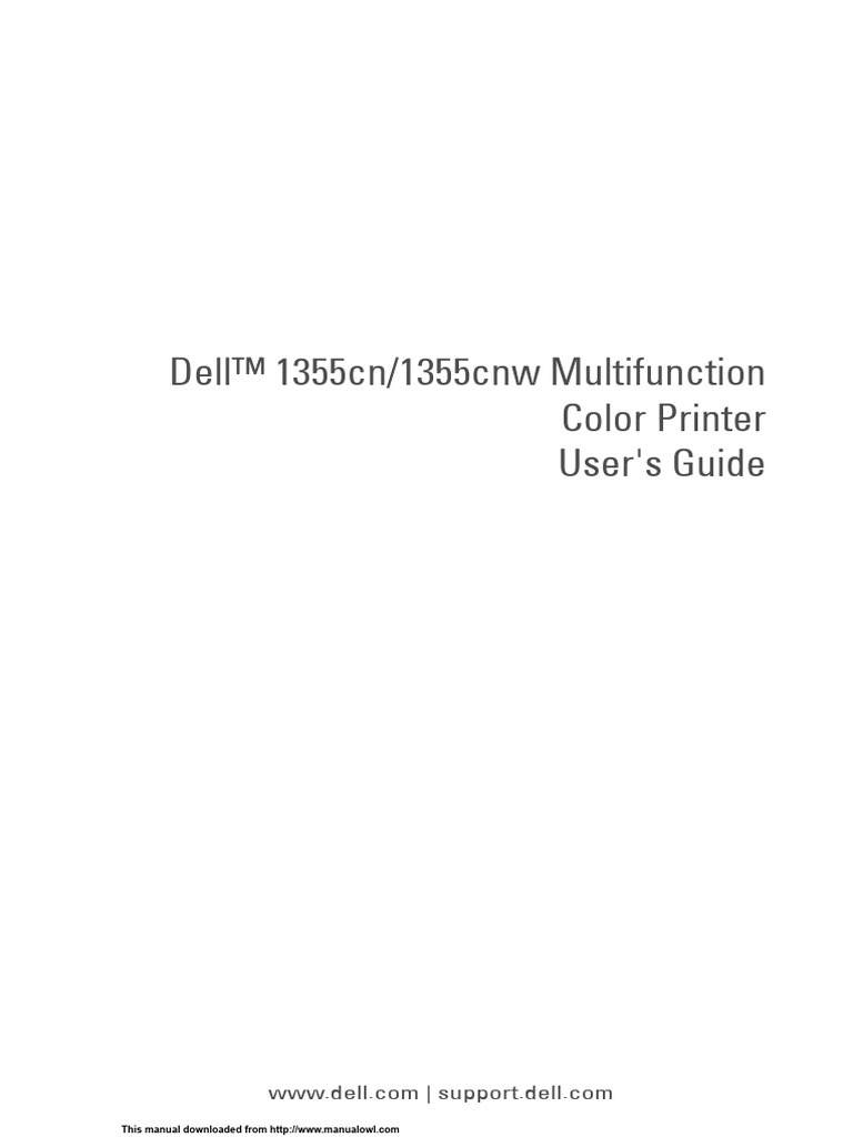Dell 1355 Color Laser Manual | PDF | Image Scanner | Printer (Computing)