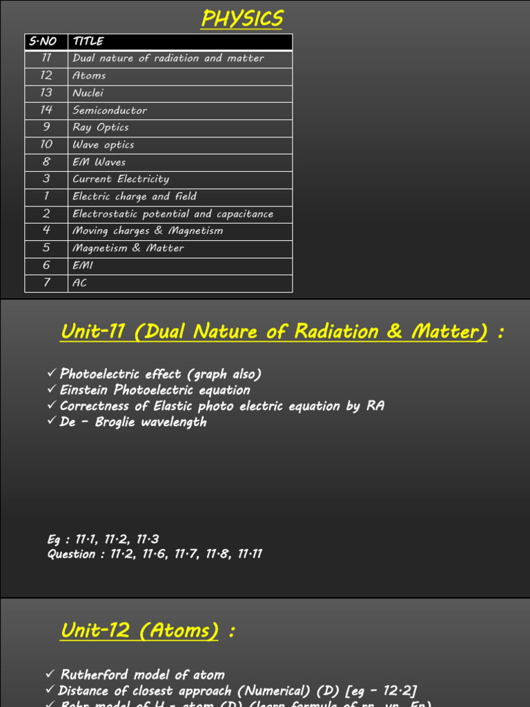 Physics Important Topics | PDF | Electromagnetic Induction | Magnetic Field