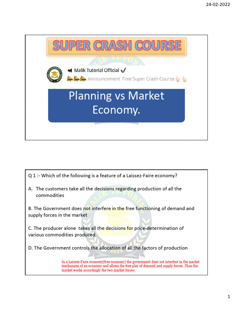 Planning - Vs - Market - Economy SUPER CRASH COURSE Malik Tutorial ...