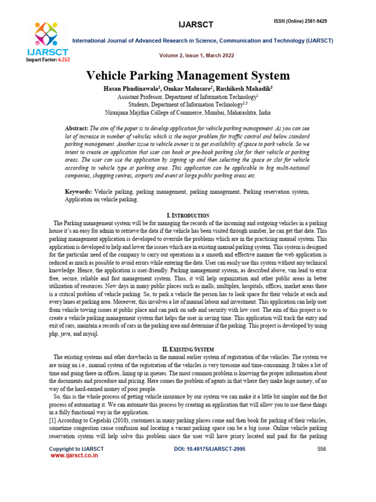 Paper 2995 | PDF | Parking | Application Software