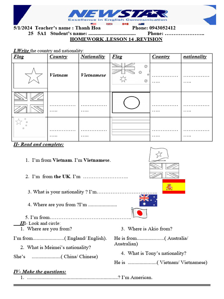 Lesson 14.REVISION | PDF