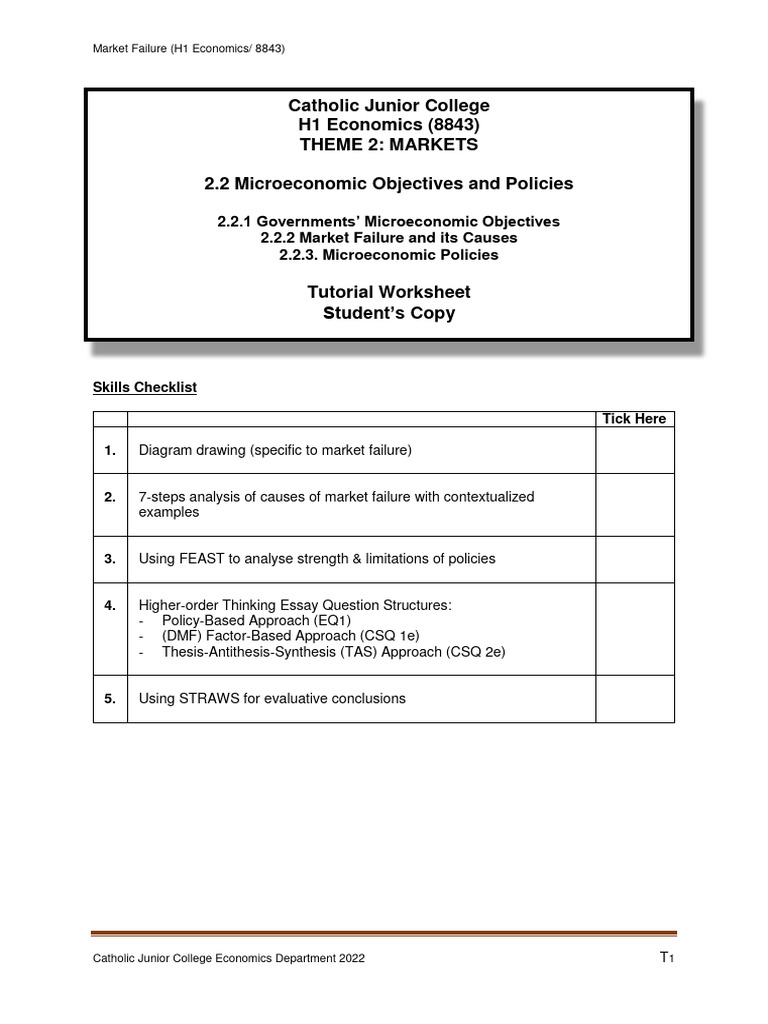 2022 H1 Market Failure Tutorial Worksheet - Students Version - Final ...