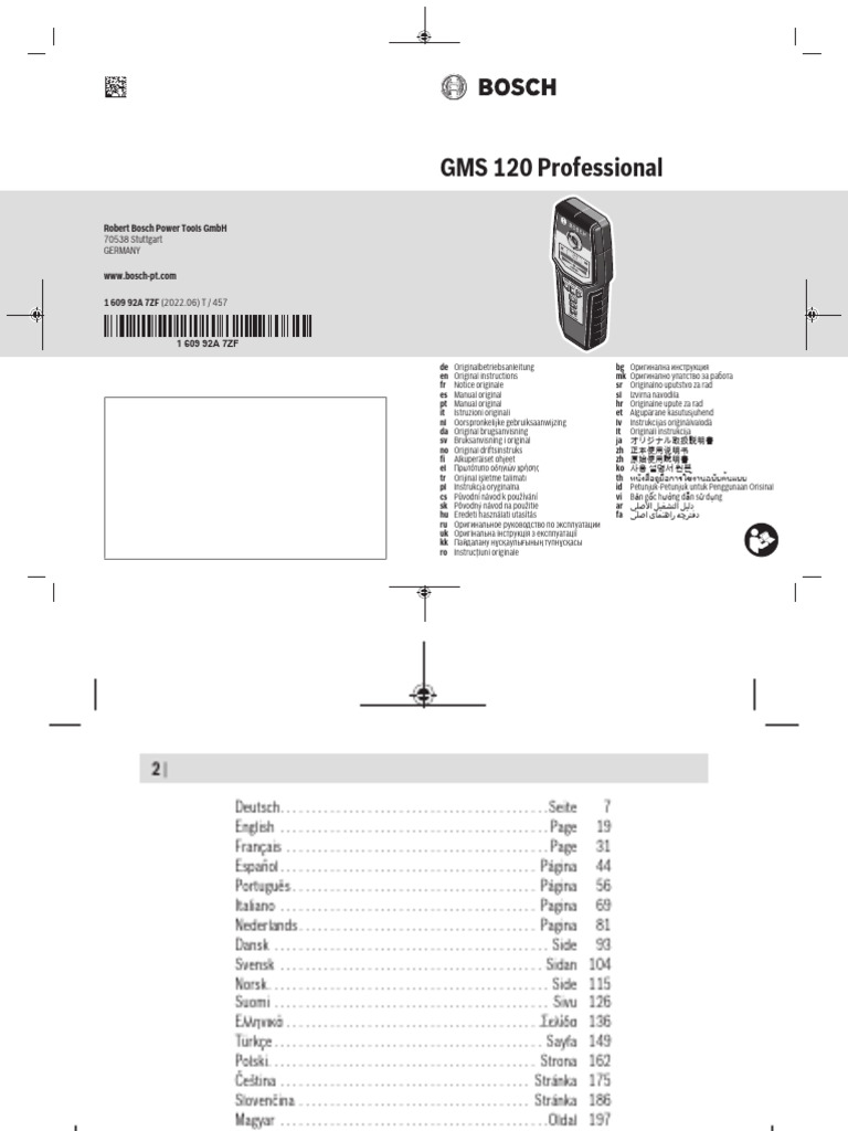 Bosch GSM 120 Pro User Manual | PDF