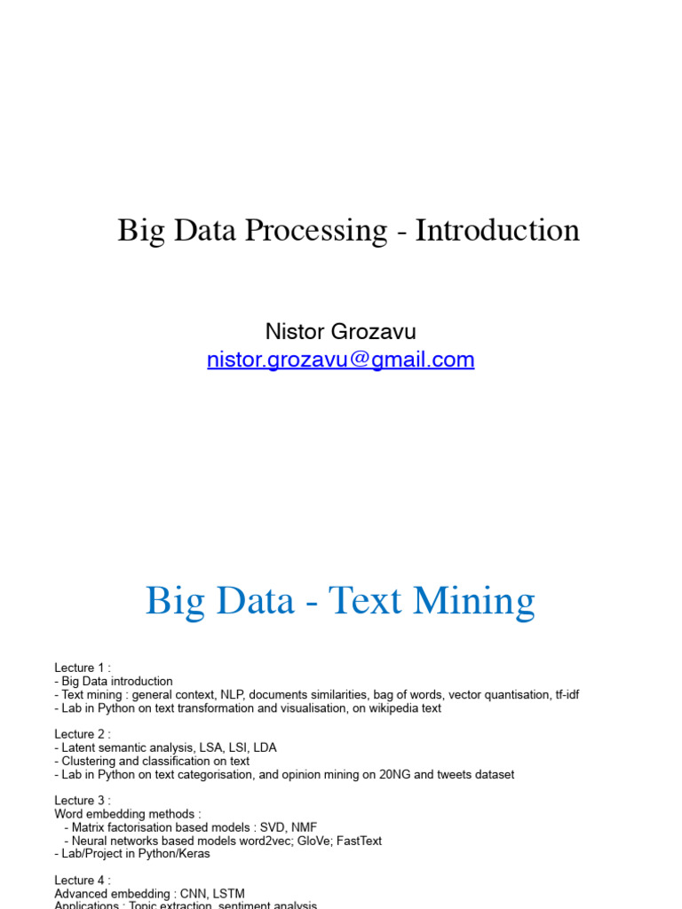 BigData Processing Intro | Download Free PDF | Big Data | Data BigData Processing Intro | Download Free PDF | Big Data | Data