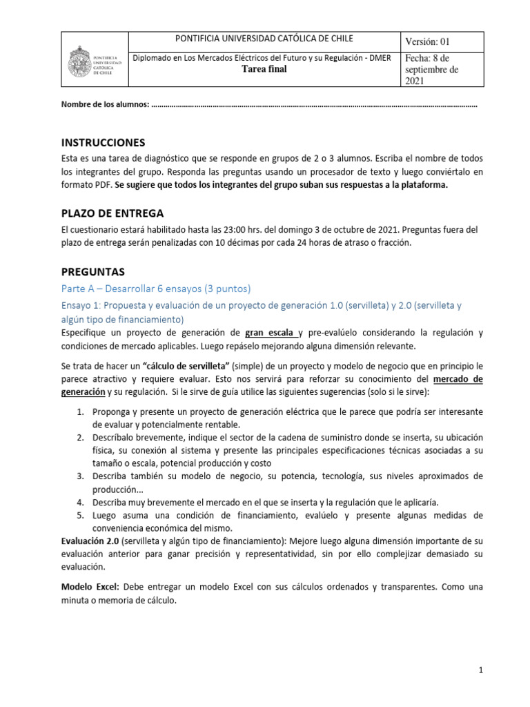 V62 Tarea Final | PDF | Chile | Mercado (economía)