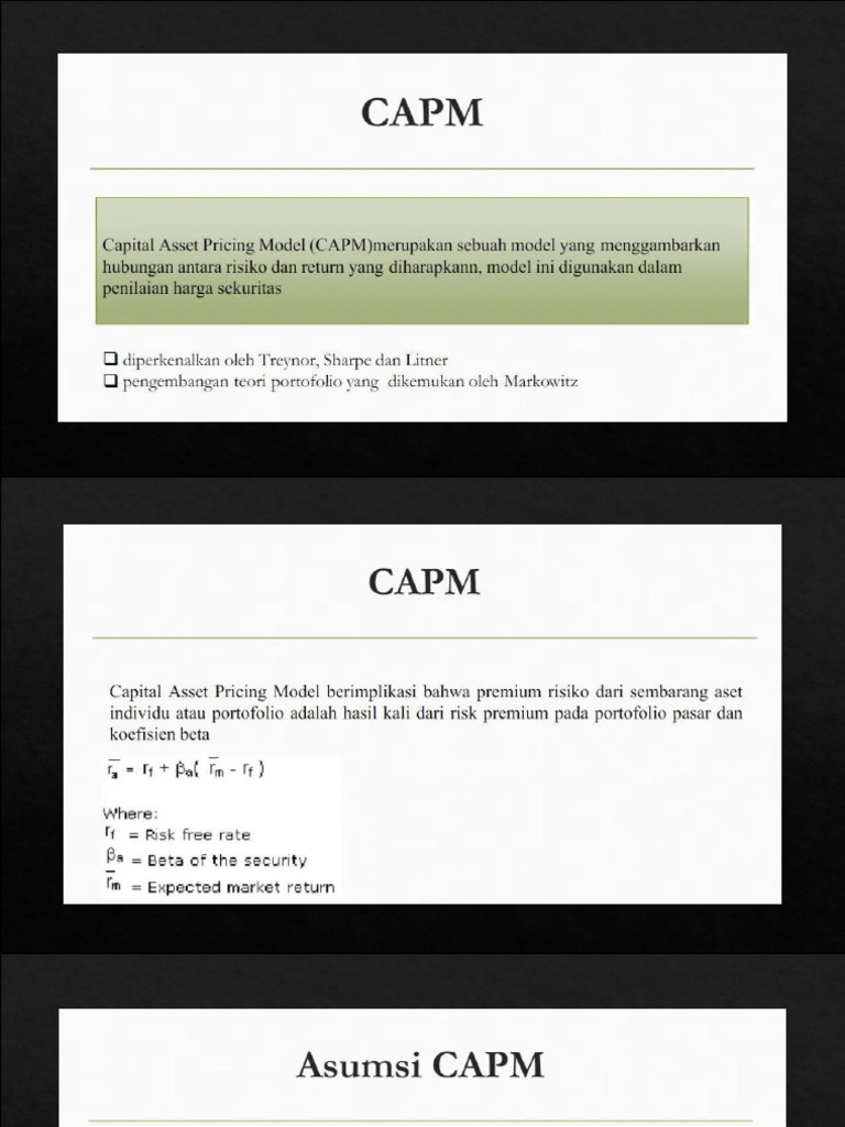 CAPM, APT, Dan Beta Saham | PDF