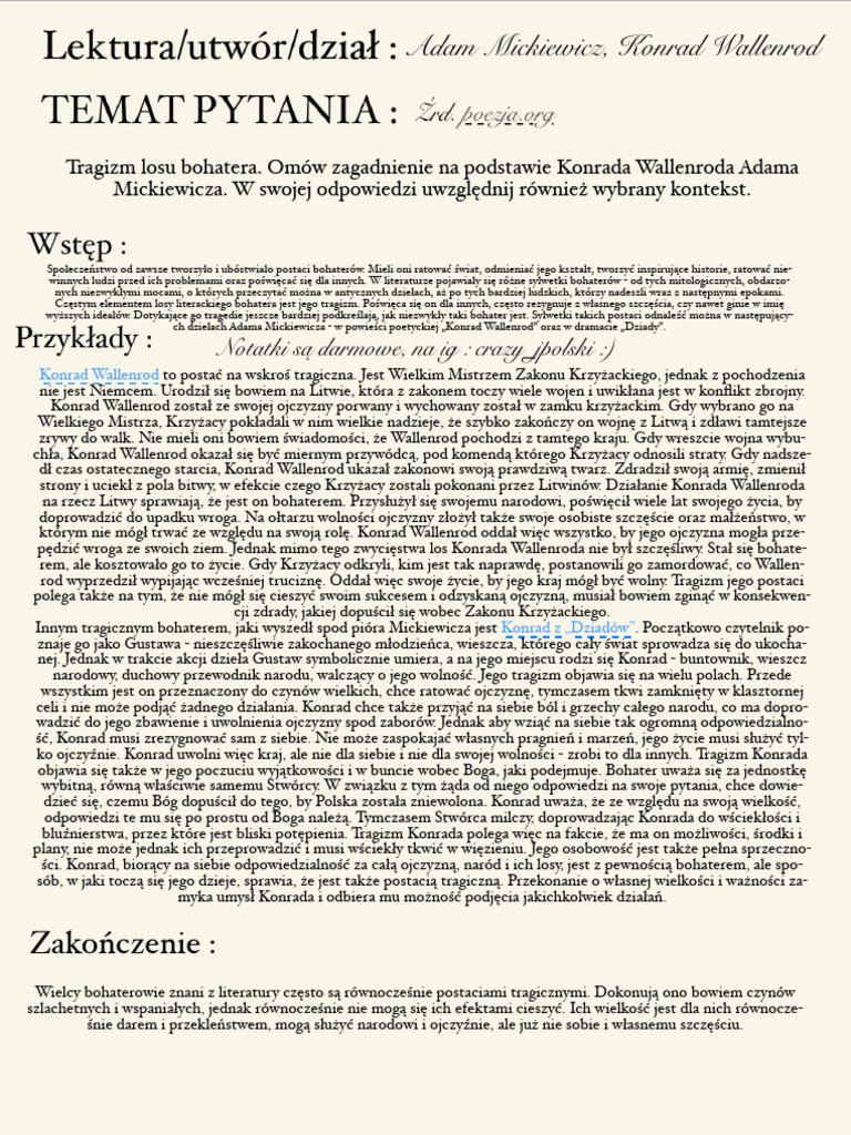 Adam Mickiewicz, Konrad Wallenrod | PDF