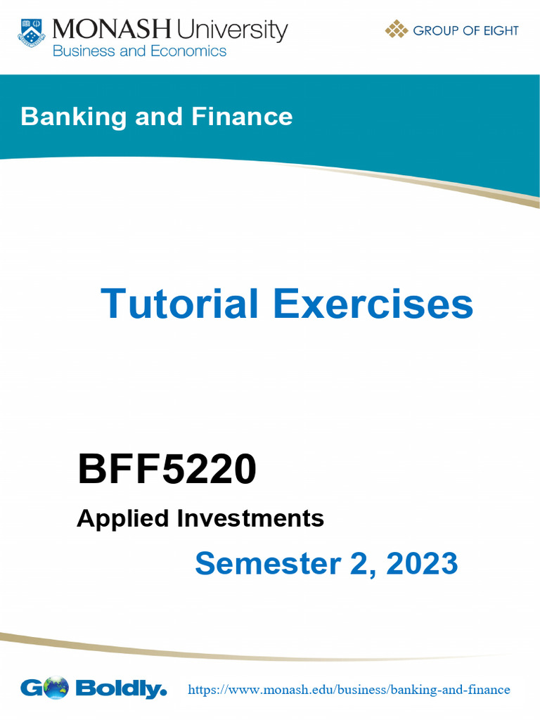 BFF5220 2023 S02 Tutorial Questions Topic 1 Week 2 | PDF