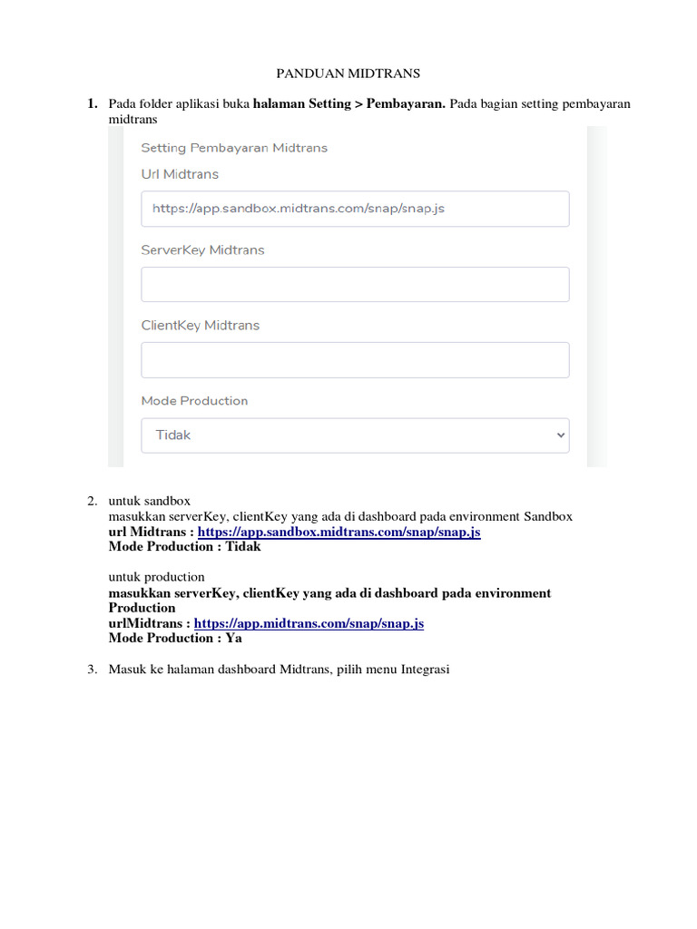 Panduan Pengaturan Midtrans dan Tripay | PDF