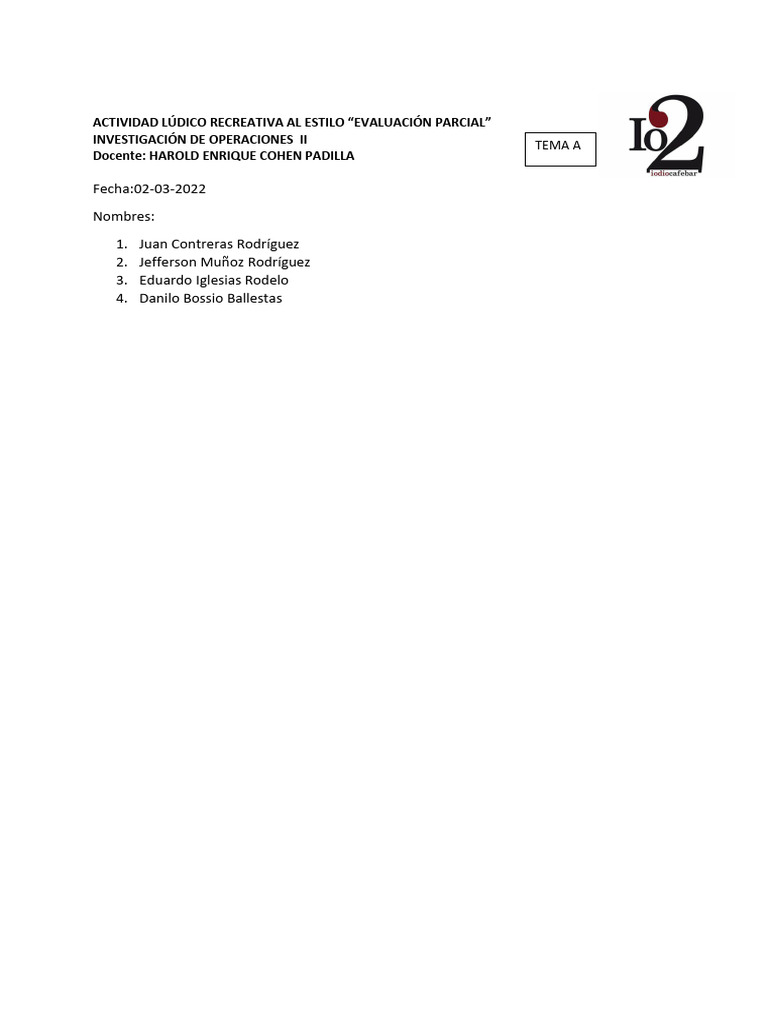 Actividad 2 Inv. Operacion II Grupal | PDF