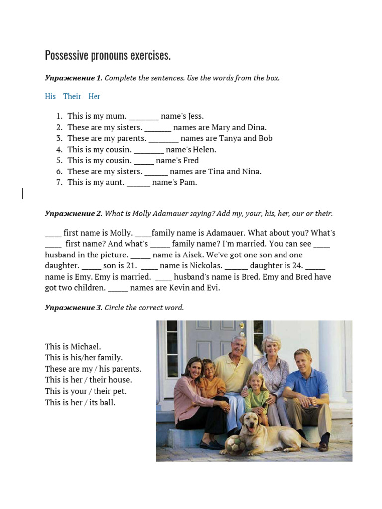 Possessive pronouns exercises | PDF