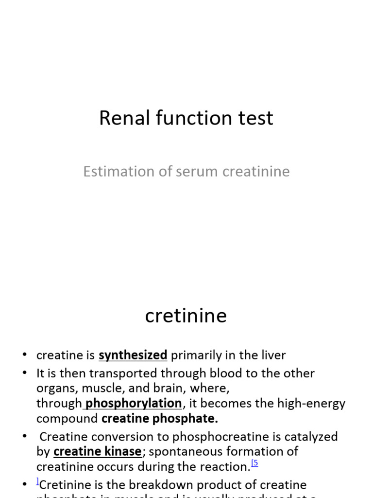 ESTIMATION OF Creatinine | PDF | Creatinine | Clinical Medicine