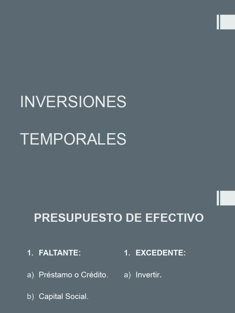 Inversiones Temporales | PDF | Empresa de inversiones | Compartir (Finanzas)
