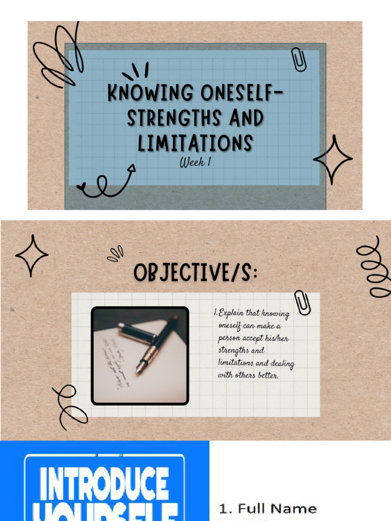 Lesson-1-Knowing-Oneself-Strenghts-and-limitations 2-8 | PDF | Id | Mind