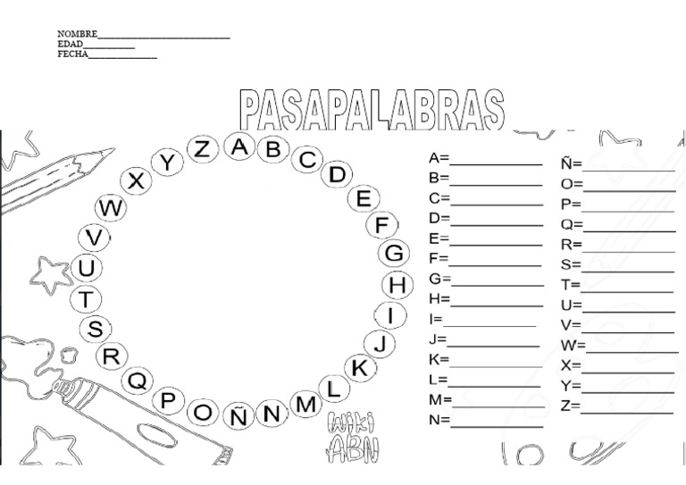 Actividad de Pasapalabra | PDF