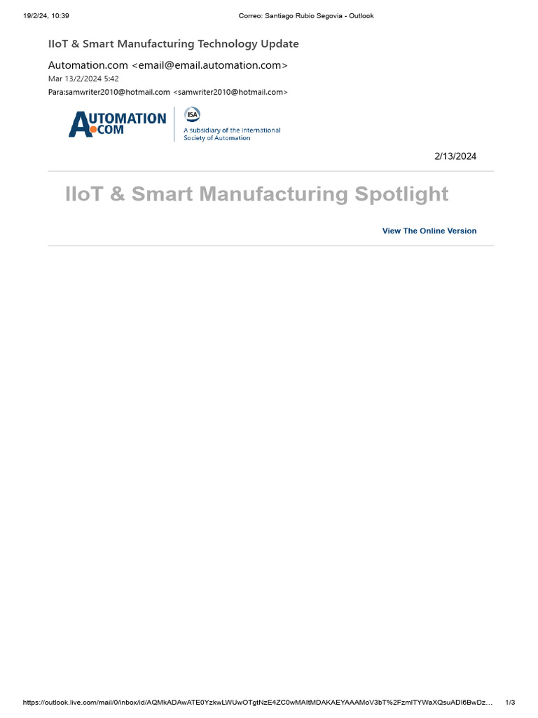 Iiot & Smart Manufacturing Technology Update | PDF | Information And Communications Technology ...