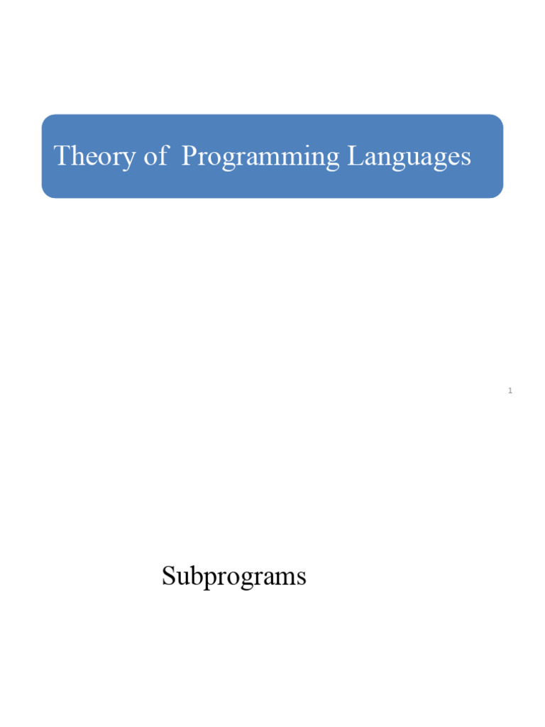 Theory Of Programming Languages Pdf Parameter Computer Programming Computer Engineering